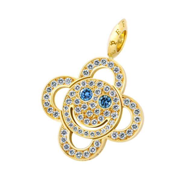 EYEFUNNY Flower smile S Blue eyes Pendant – unexpected store